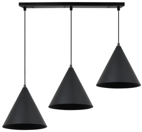Závěsné svítidlo Soho, 3x černé kovové stínítko, (fi 25cm)