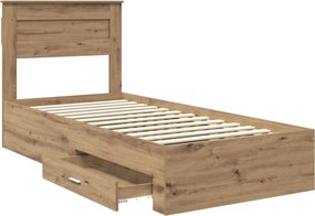 Rám postele s čelo Artisanový dub 100 x 200 cm Kompozitní dřevo 3410026