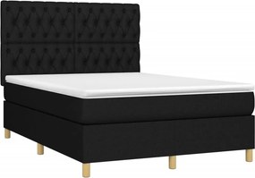 Box spring postel s matrací černá 140x200 cm textil 3142579