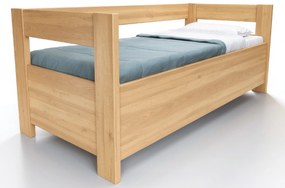 Vlastní výroba Buková postel Ela s opěrkou a úložným prostorem