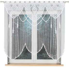 Dekorační oblouková krátká záclona na tyčovou gárnyž LUNAR 160 bílá 160x160 cm MyBestHome