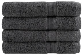 Prémiové saunové osušky SOLUND 4 ks antracitové 80x200 cm 600 g/m² 137169