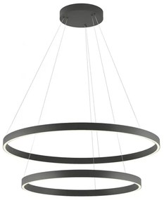 Redo Závěsné LED svítidlo Febe - 2 kruhy, ø80cm/ø60cm Barva: Černá, Chromatičnost: 3000K