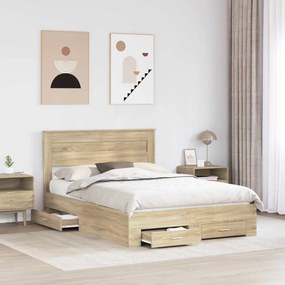 Rám postele s čelo Sonoma dub 140 x 190 cm Kompozitní dřevo 3409981