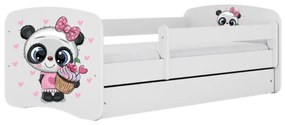 KOCOT KIDS Postel - BABYDREAMS, 80x180 cm, matná bílá, různé motivy na výběr Motiv: panda 1, Úložný prostor: s úložným prostorem