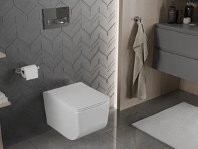 Mexen Vera wc mísa Rimless s pomalu padajícím prkénkem slim, duroplast, bílá - 30164000