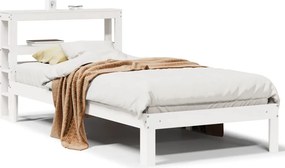 Rám postele s čelem bílý 75 x 190 cm masivní borovice 3306032