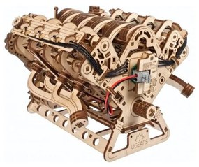 Ugears - 3D dřevěné mechanické puzzle Motor V8