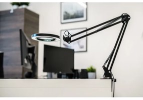 Brilagi - LED Stmívatelná stolní lampa s lupou LED/12W/5V 3000/4200/6000K černá