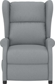 Elektrické polohovací křeslo ušák světle šedé textil 3098319
