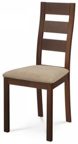 Jídelní židle masiv buk, barva ořech, potah světlý, BC-2603 WAL