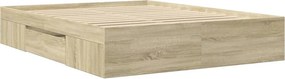Rám postele bez matrace dub sonoma 160x200 cm kompozitní dřevo 3295459