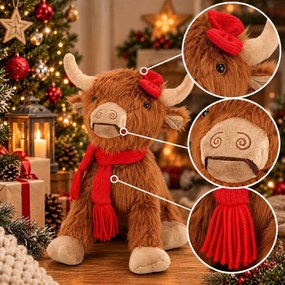 Vánoční dekorativní figurka jaka 31 cm