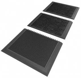 Černá gumová hygienická dezinfekční rohož Sani-Master - 200 x 91,4 x 1,9 cm