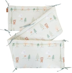 Světle zelený bavlněný mantinel do postýlky 170 cm Woodland Buddies – Roba