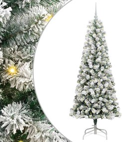 Umělý Skládací Vánoční Strom 300 LED Zelená a bílá 180 cm 3395598