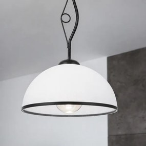 Lustr na tyči RETRO 1xE27/60W/230V černá/bílá