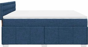 Box spring postel s matrací modrá 200x200 cm textil 3287195