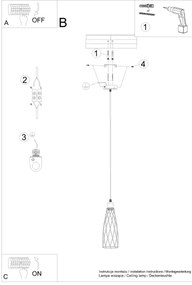 Sollux SL.1165 - Lustr na lanku SUBA 1xE27/15W/230V černá