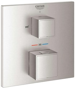 Grohe Grohtherm Cube - Termostatická baterie pod omítku pro 2 spotřebiče, supersteel 24155DC0