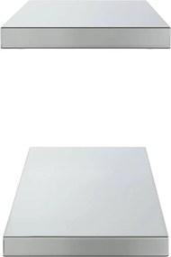 Nástěnné police 2 ks 75 x 23,5 cm stříbrné nerezová ocel 30283