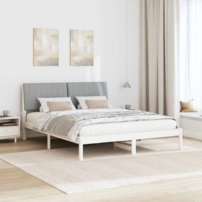 Rám postele s čelo Bílá 160 x 200 cm Masivní borové dřevo 3394412