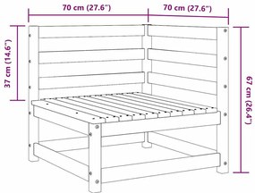 vidaXL Marketos 3dílná zahradní sedací souprava medově hnědá masivní borovice
