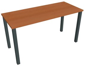 Stůl pracovní rovný 140 cm hl. 60 cm - Hobis Uni UE 1400 Dekor stolové desky: třešeň, Barva nohou: černá