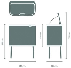 Bo dotykový koš na třídění odpadu Brabantia 316203, 11+23 L, černý