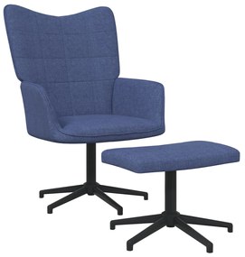Relaxační křeslo se stoličkou modré textil,  327978 HangarStore.cz