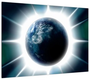 Obraz ozářené planety (70x50 cm)