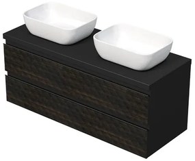 Koupelnová skříňka s krycí deskou SAT Cube Way 120x47,5x46 cm hnědá mat CUBE3D461202ZHKD