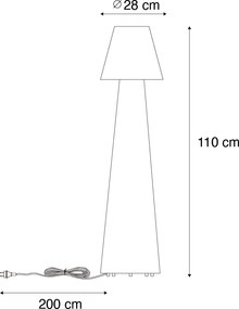 Chytrá venkovní stojací lampa bílá vč. LED A60 IP44 - Katrijn
