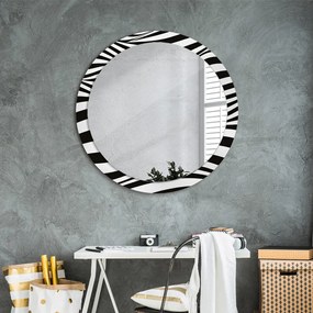 Kulaté dekorativní zrcadlo Abstraktní vlna fi 90 cm