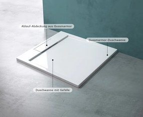Sprchová vanička z litého mramoru DOPORRO GEOMA 04 - 70-160cm