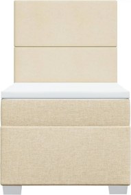 Box spring postel s matrací krémová 90x190 cm textil 3290341