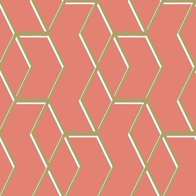Korálová vliesová tapeta, zlatý geometrický vzor 104736, Formation, Graham & Brown