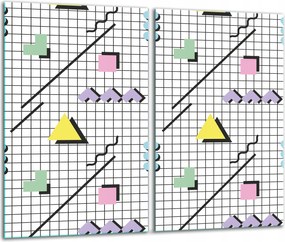 Skleněná Krájecí Deska 2x 30x52 Vzor Tvrzené Sklo Kuchyně 7v1