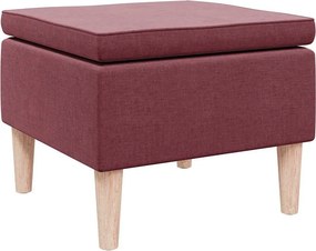 Stolička s dřevěnými nohami vínová textil 329449
