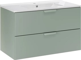 Závěsná skříňka Aster Lava se zápustným umyvadlem 80 cm zelená/bílá