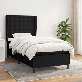 vidaXL Box spring postel s matrací 90x190 cm textil [3128245] Barva: Černá