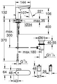 GROHE 36331001 - Umyvadlová baterie EUROECO 1 14” lesklý chrom