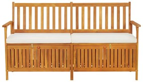 316737 vidaXL Úložná lavice s poduškou 148 cm masivní akáciové dřevo