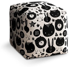 Sablio Taburet Cube Kočička a medvěd: 40x40x40 cm