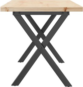 Konferenční stolek s X rámem 100x50x45,5 cm borovice a ocel 3282754