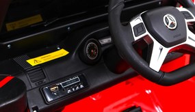 Ramiz Mercedes G63 AMG elektrické autíčko pro děti červené + dálkové ovládání + 6 EVA kol + pomalý start + MP3 + LED
