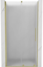 Mexen Velar, posuvné sprchové dveře do otvoru 110 cm, 8mm sklo námraza, zlatá matná, 871-110-000-31-55