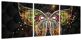 Obraz - Kouzelný motýl (s hodinami) (90x30 cm)