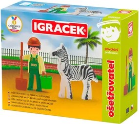 EFKO Igráček Ošetřovatel / Figurka se zebrou / plast / od 3 let