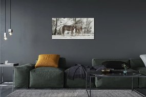 Obrazy na plátně Zimní lesní jednorožci 120x60 cm
